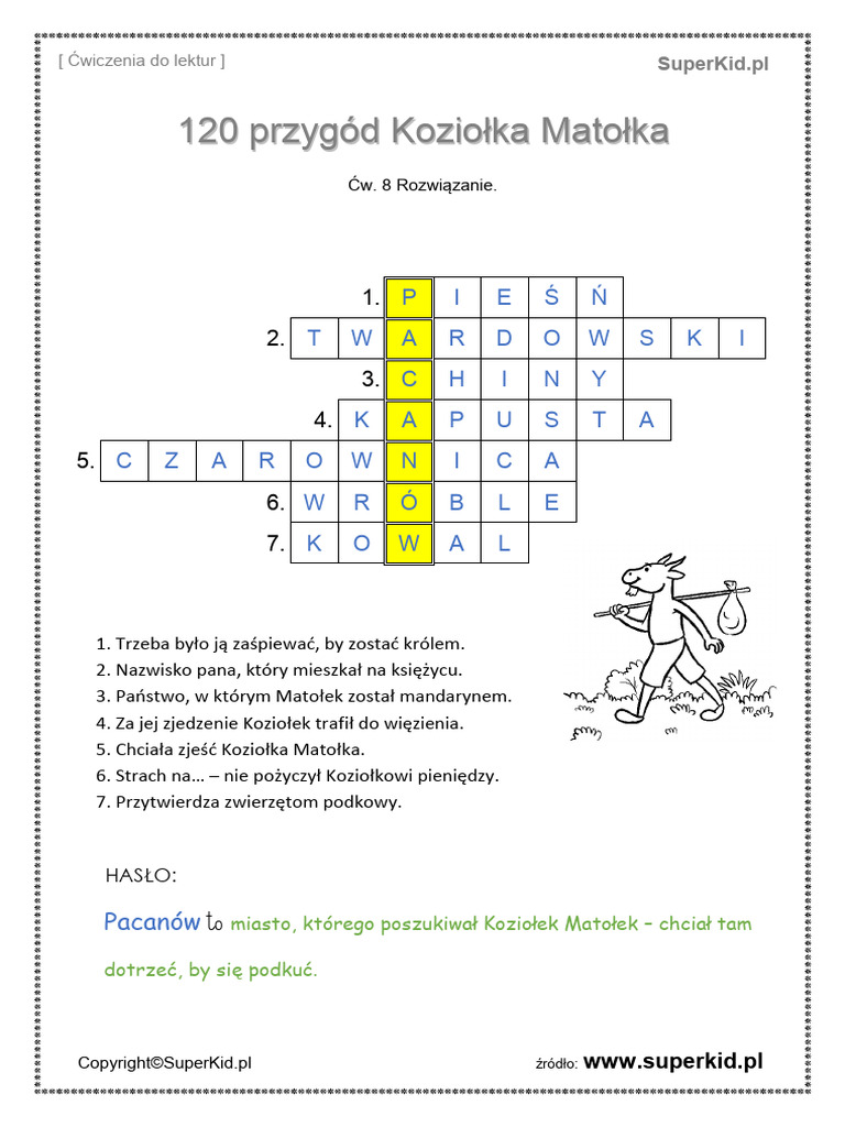 Lektury Koziolek Matolek 8 Odp | PDF