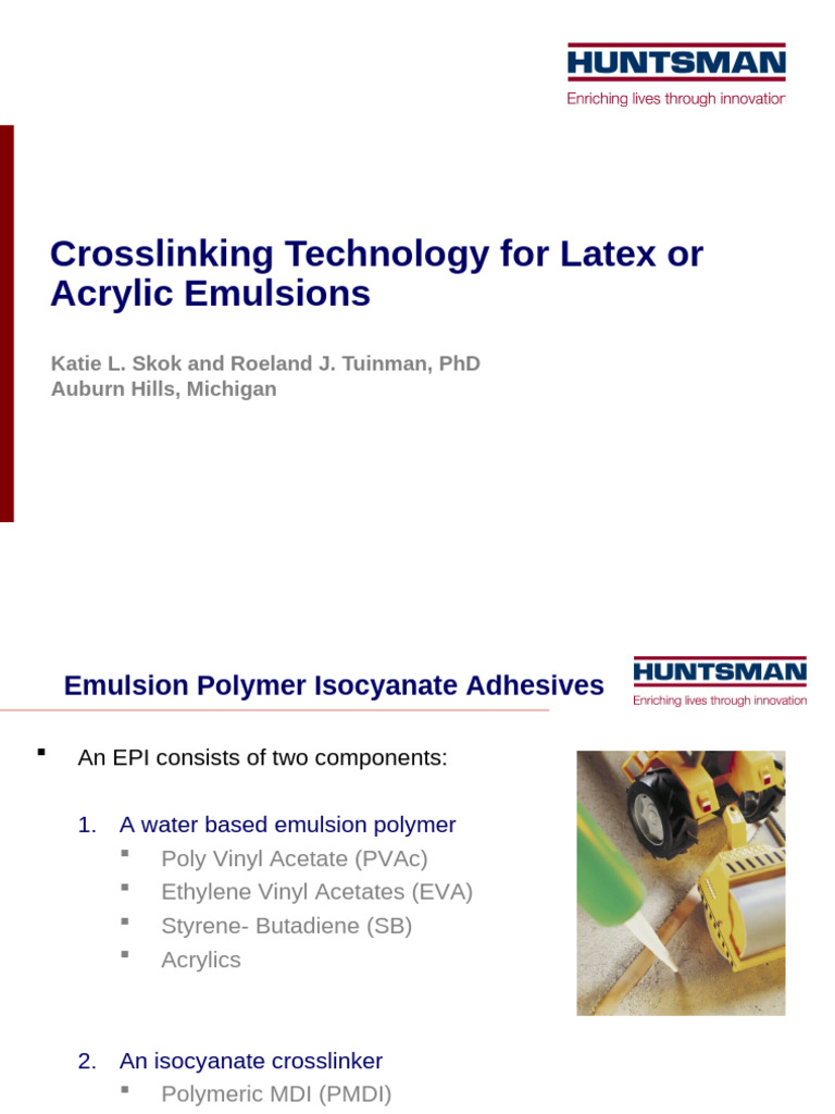 Crosslinkers For Latex Adhesives | PDF | Adhesive | Polyurethane
