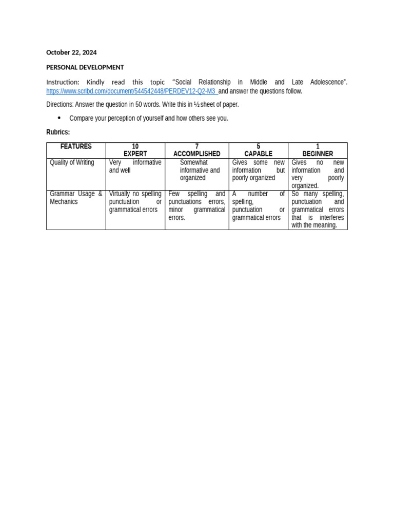 Module 1 Perdev | PDF