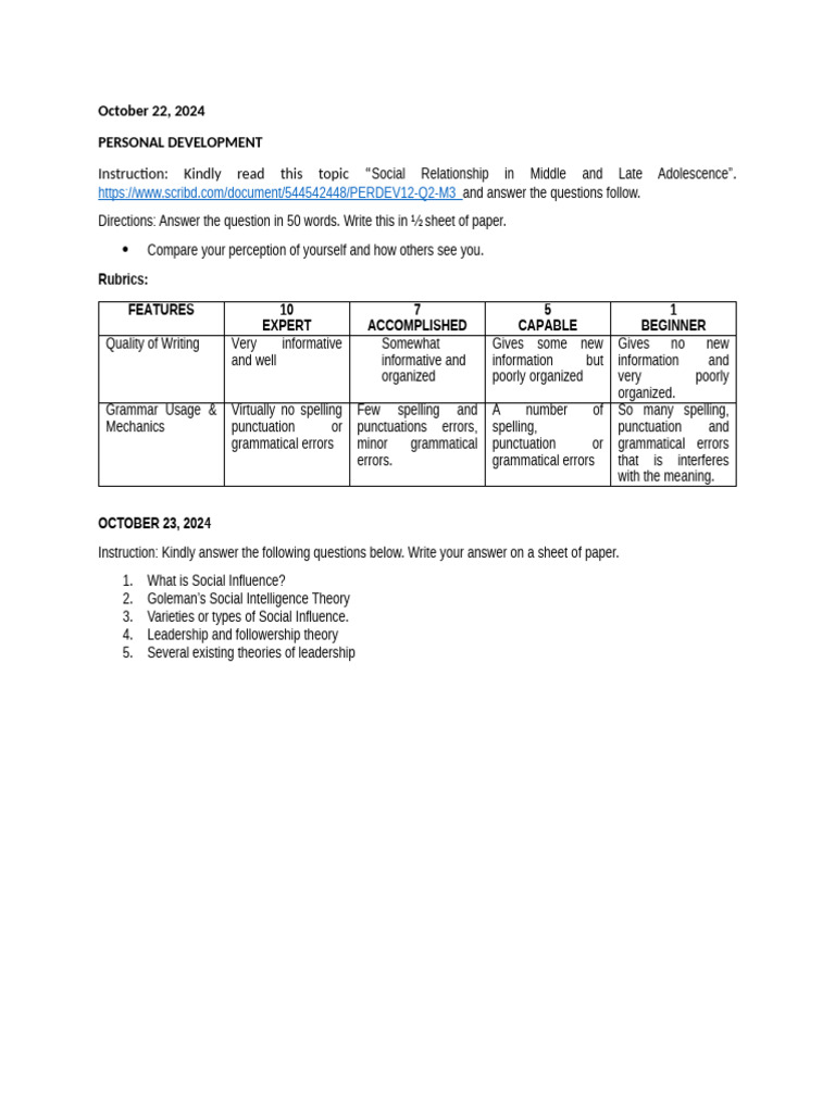 Module-1-Perdev (2) | PDF
