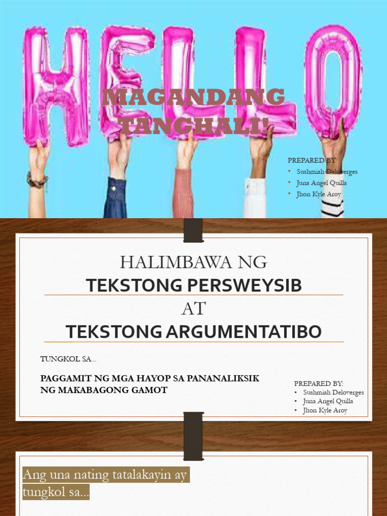 Tekstong Persweysib at Tekstong Argumentatibo 1 | PDF