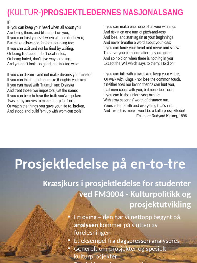 Kræsjkurs Prosjektledelse | PDF