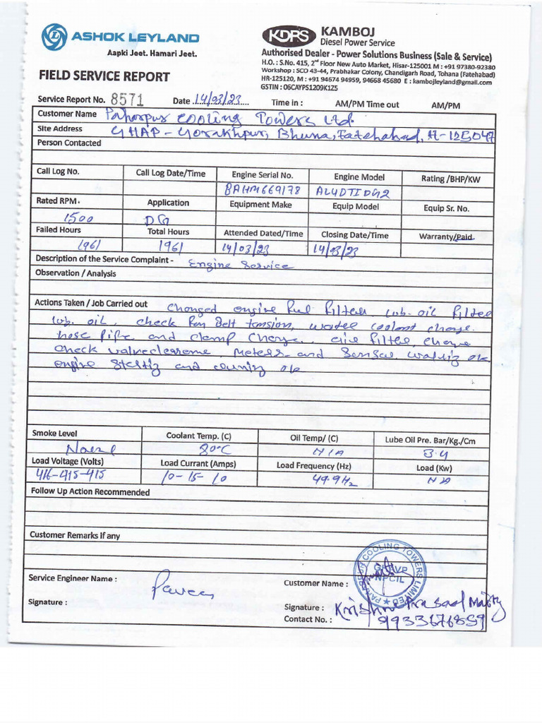 Service Report | PDF