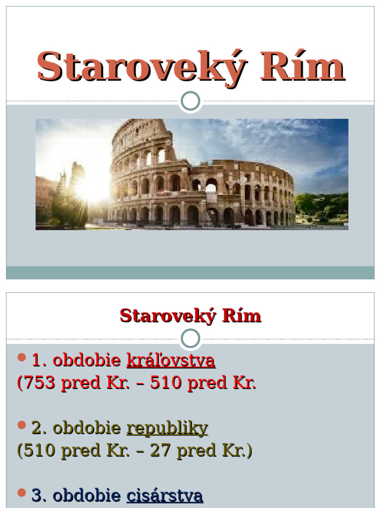 DEJ 6 Staroveky Rim - Prezentacia | PDF