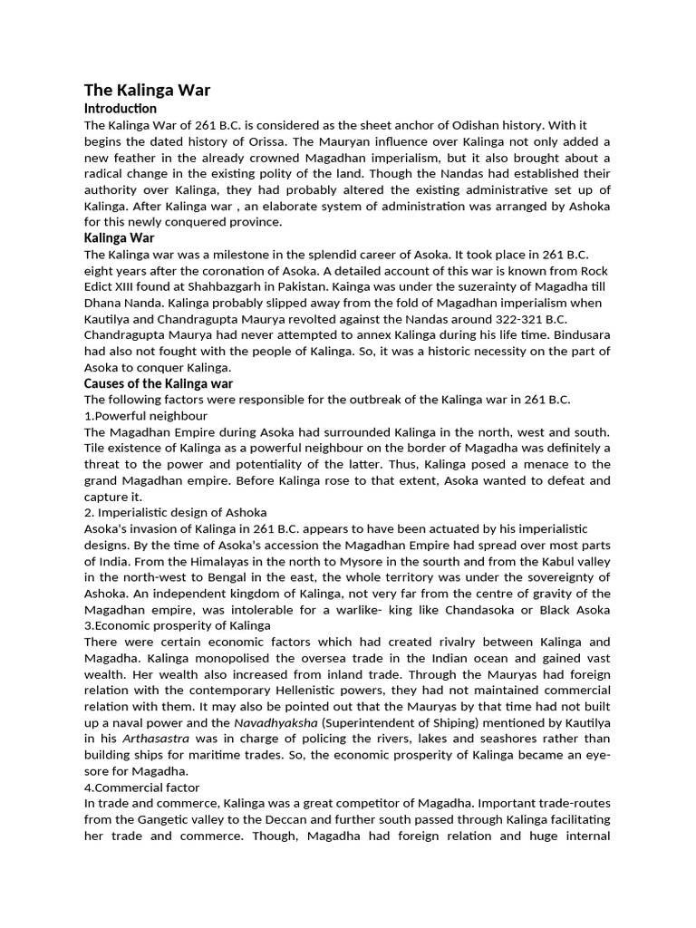 The Kalinga War | PDF | Ashoka