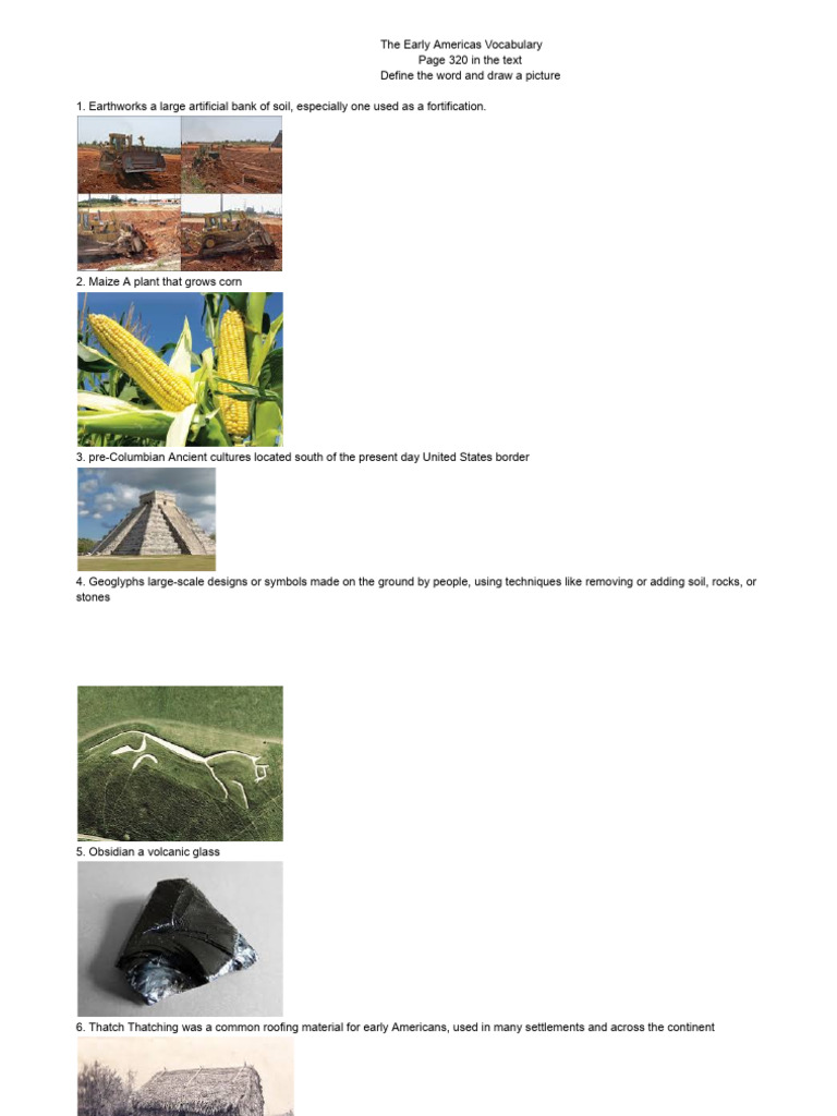 The Early Americas Vocabulary | PDF