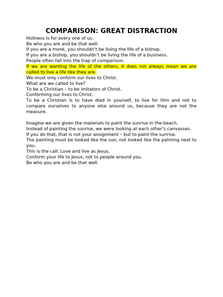 Comparison as the great distraction | PDF