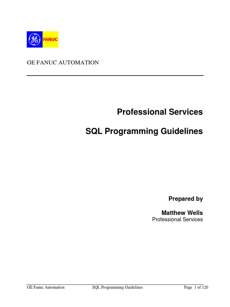 PS SQL Programming Guidelines 1.9 | PDF | Database Index | Sql