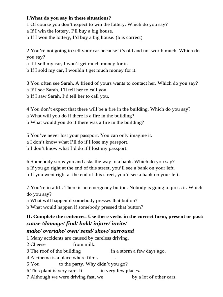 I.What Do You Say in These Situations? | PDF