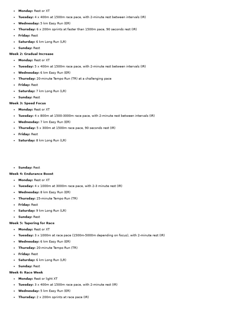 3000 Meter Program | PDF | Sports & Recreation | Wellness