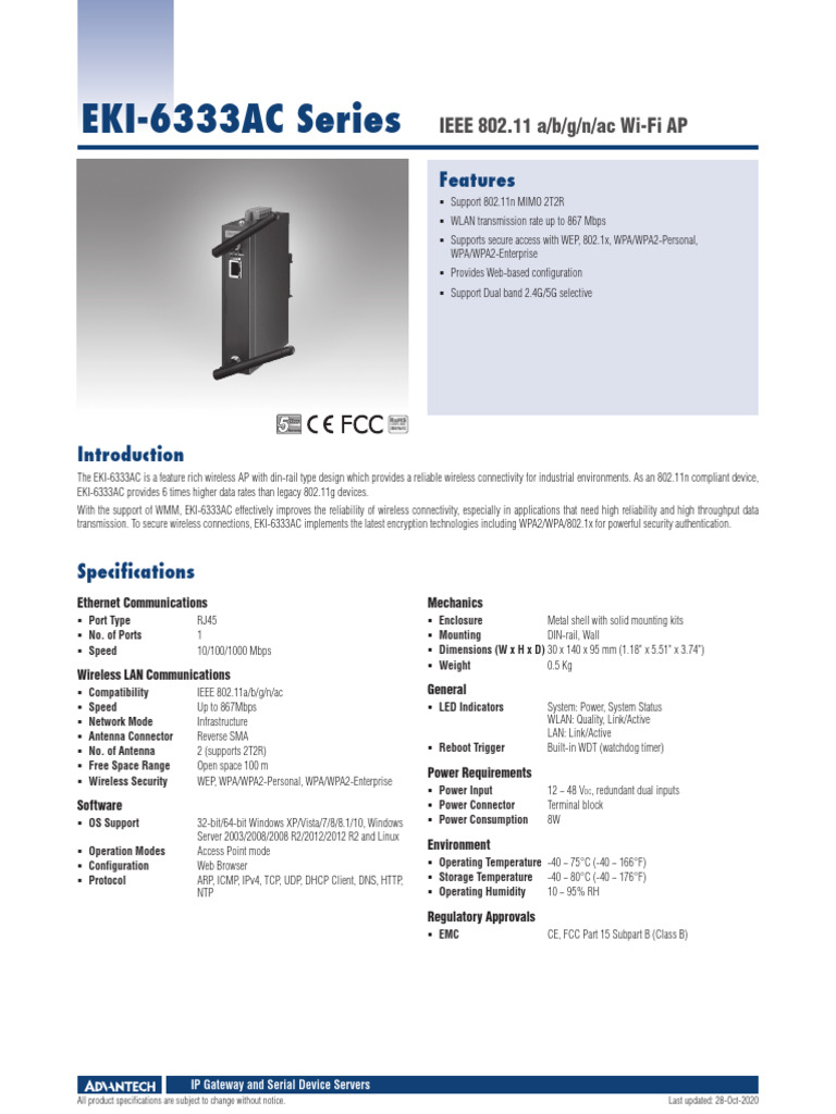 Eki 6333ac A DS 102820 20201029165656-2010308 | PDF | Wireless Lan ...