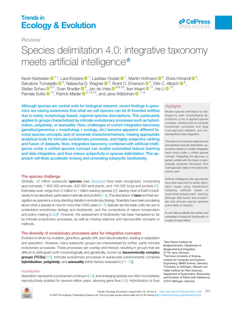 Species Delimitation 4.0 Integrative Taxonomy Mee | PDF | Species ...