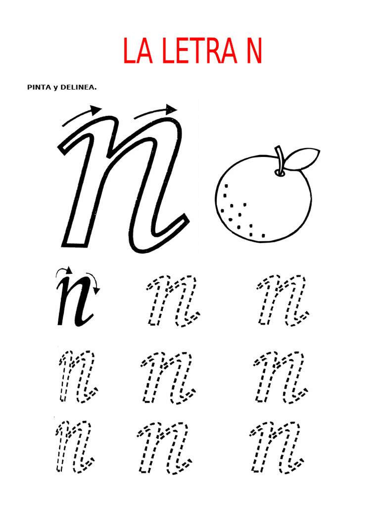 La Letra N para Ninos de 5 Anos | PDF