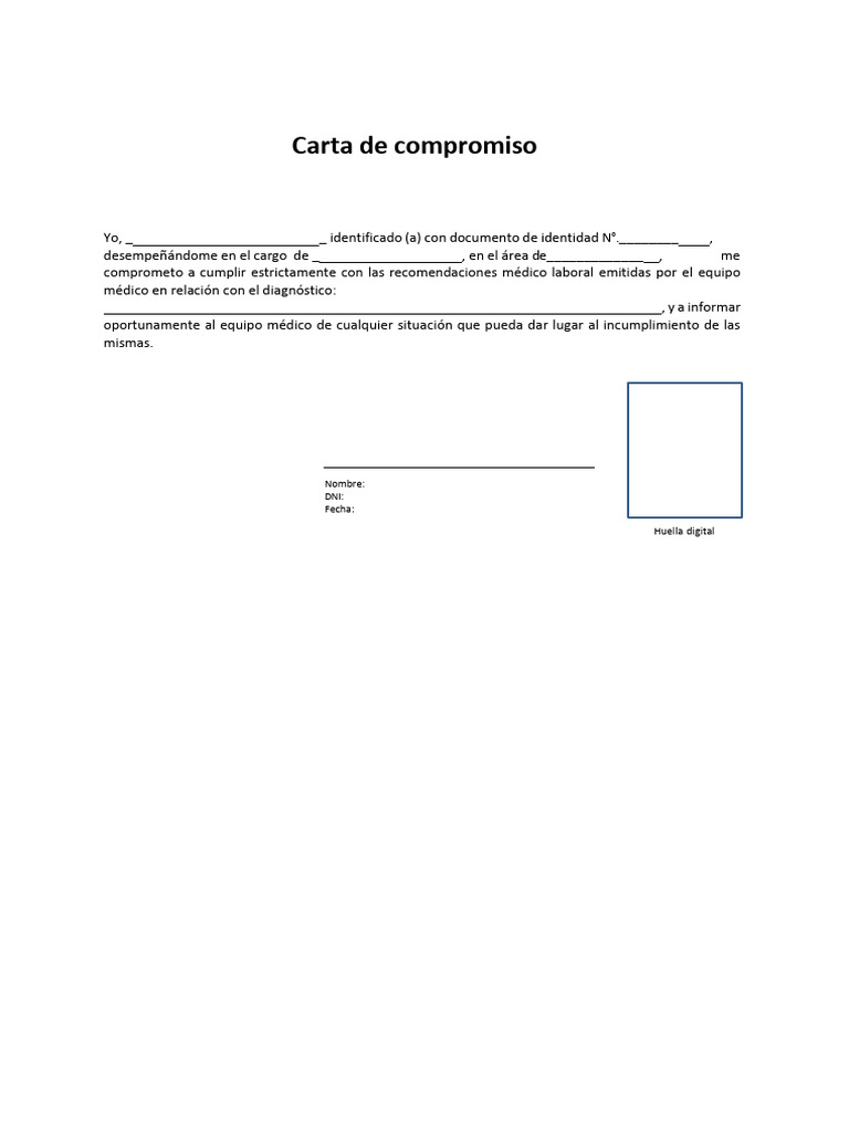 Carta Compromiso | PDF | Derecho