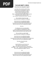 Taylor Swift Lyrics Crossword | PDF | Taylor Swift | Songs Written