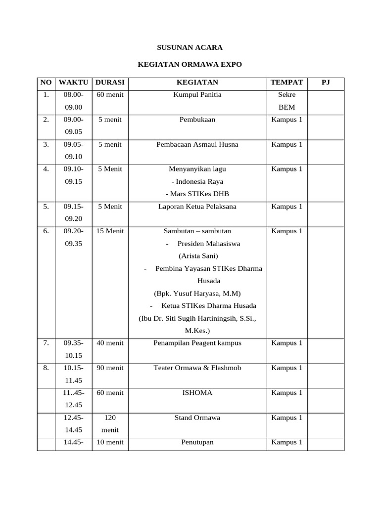 Susunan Acara | PDF