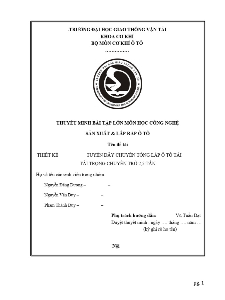 Btl Cnsxlr ô Tô k61 Kstn Nhóm 2 Nguyễn Đăng Dương | PDF