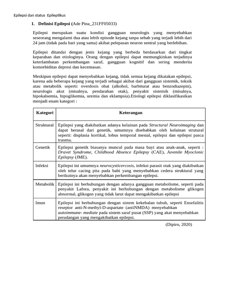 Epilepsi Dan Status Epileptikus | PDF