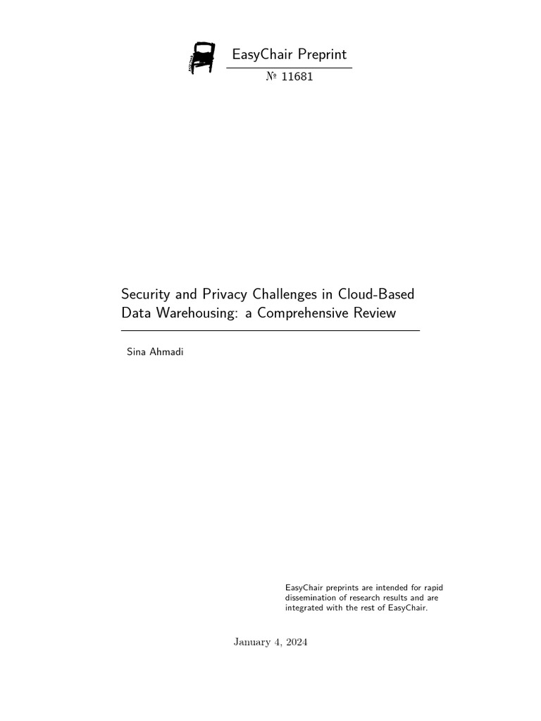 EasyChair Preprint 11681 | PDF | Cloud Computing | Security