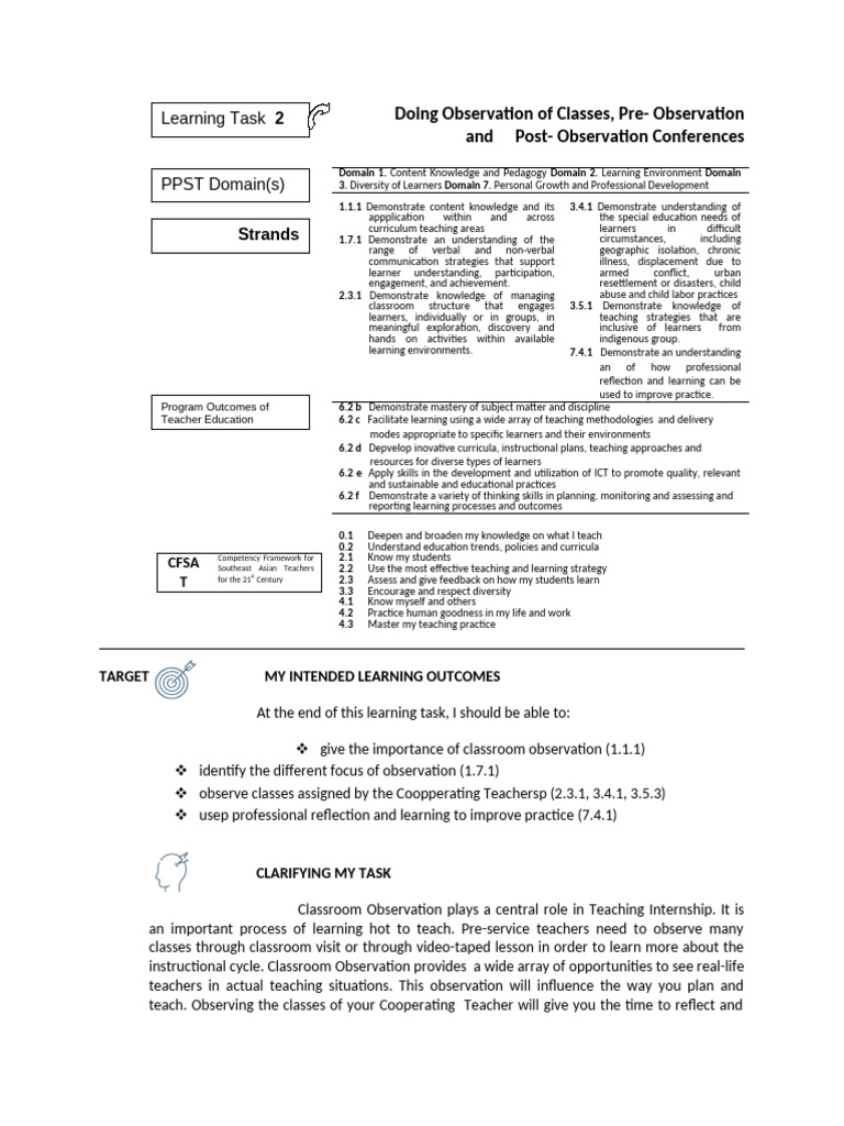 Learning Task 2 to Be Answered | PDF | Teachers | Learning