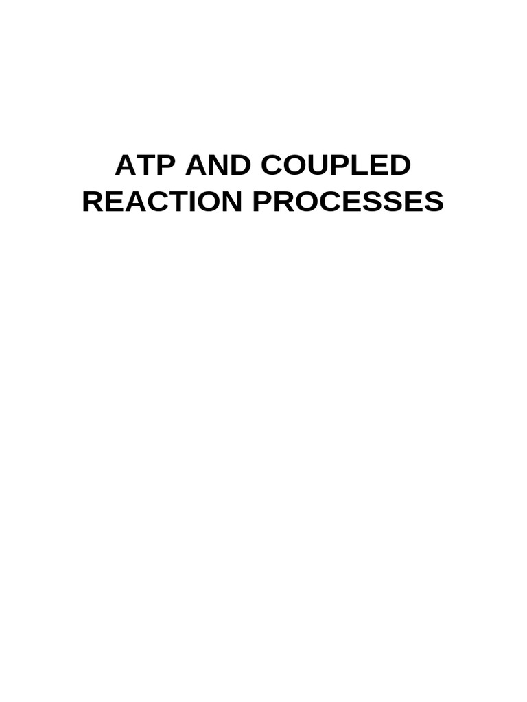Topic 1. Atp and Coupled Reaction Processes | PDF | Adenosine ...