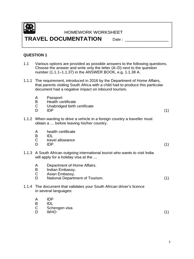 Travel Documentation Homework Guide | PDF | Travel Visa | Passport
