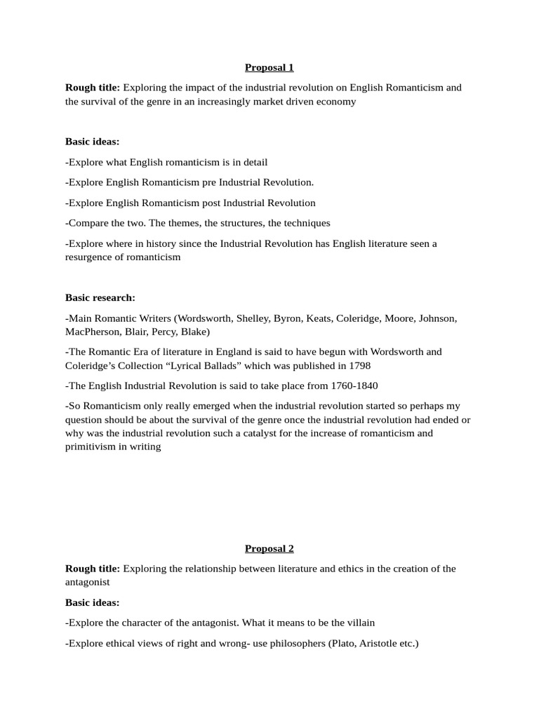 Diss Ideas | PDF | Romanticism