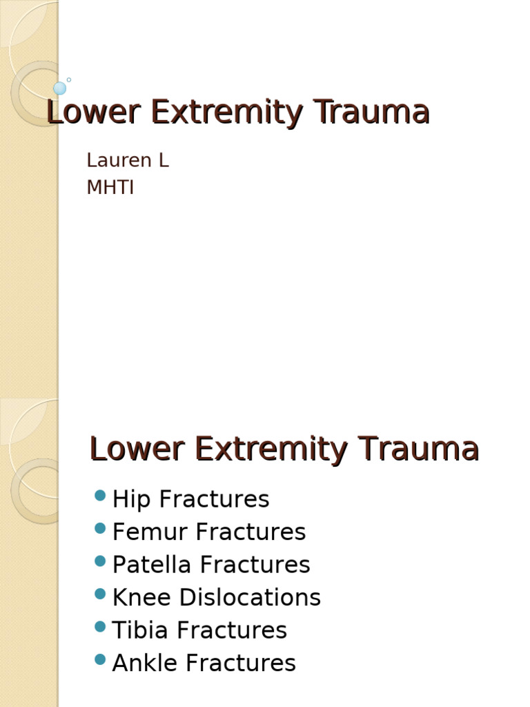 Lower Limb Fractures Overview | PDF | Ankle | Hip