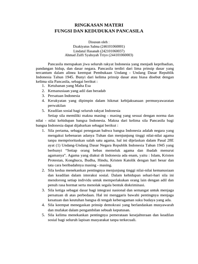 Summary Matkul Pancasila | PDF