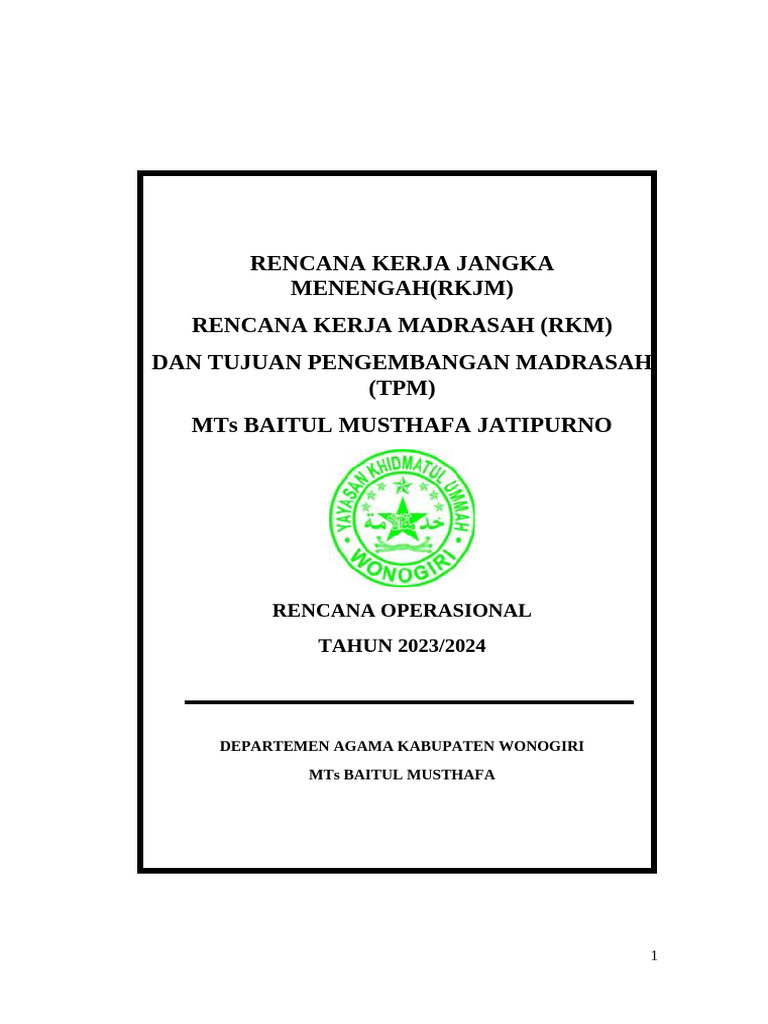RPM, RKJM, RKM, MTs BAITUL MUSTHAFA | PDF