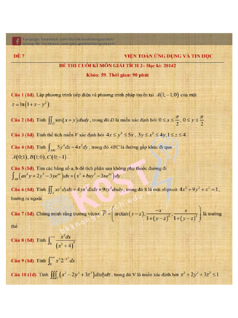 Tong hop De CK GT2 | PDF