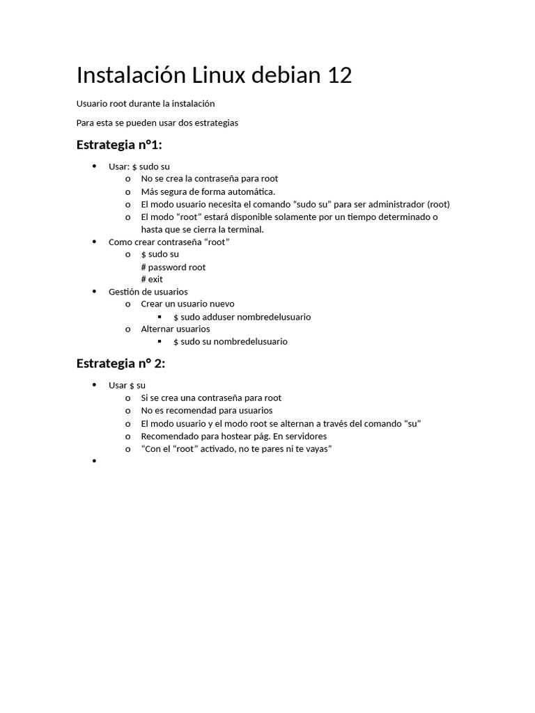 Instalación Linux Debian 12 | PDF