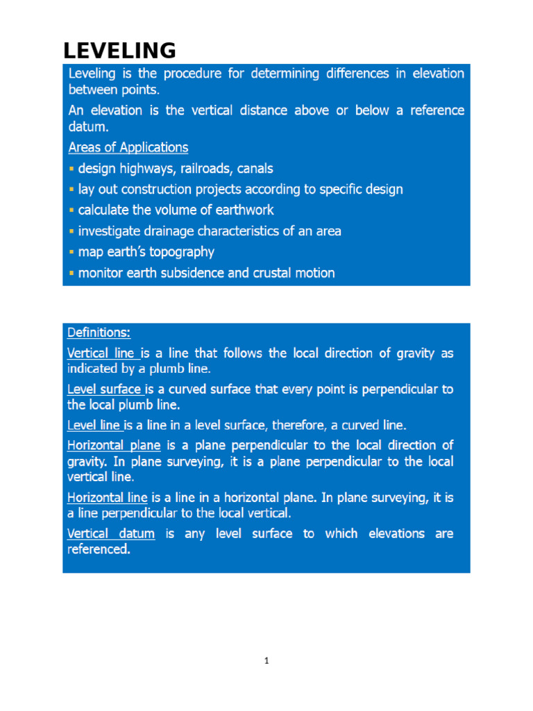 LECTURE 5 (LEVELING) | PDF