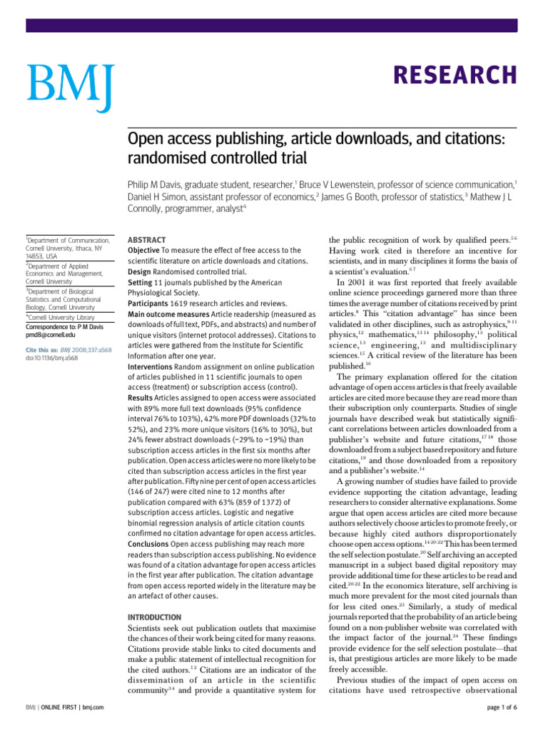 BMJ A568 Full | PDF | Open Access | Linear Regression