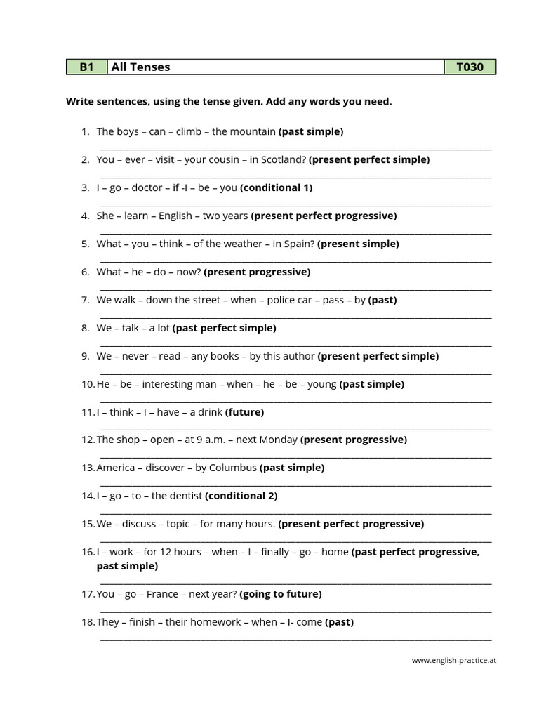 HTTPS:::WWW - English Practice - At:b1:grammar:tenses:t 030 All Tenses | PDF | Grammar ...