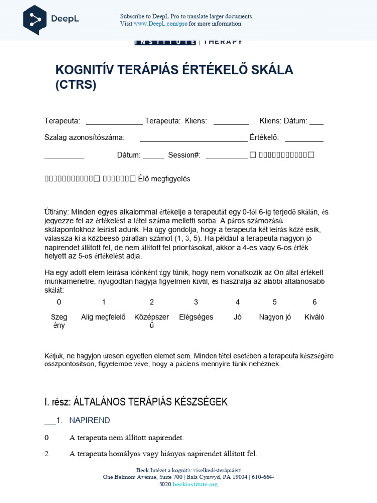 CTRS-Scale-and-Score-Report-2020 Hu | PDF