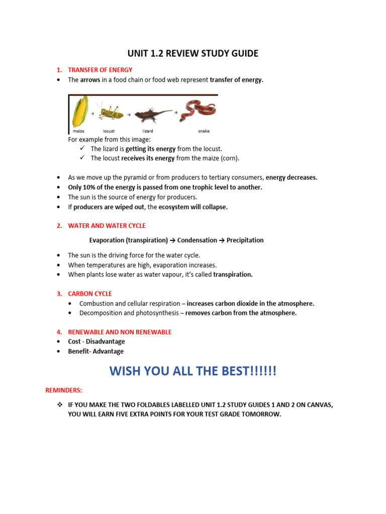 Unit 1.2 Study Guide 3 | PDF