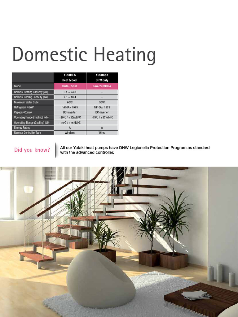 628_Hitachi_Domestic_heating_-_Yutaki_heatpump | PDF | Heat Pump | Water Heating