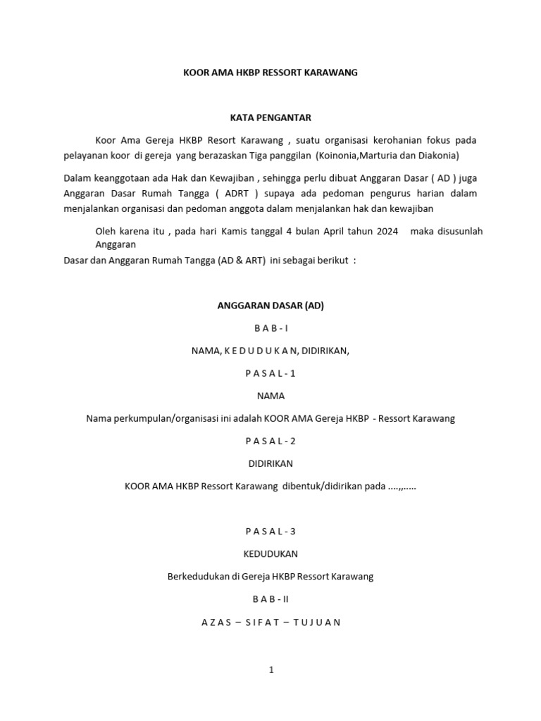 KOOR AMA hkbp-1 | PDF