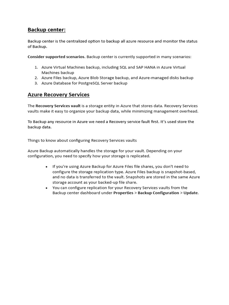 Azure Backup | PDF | Backup | Replication (Computing)