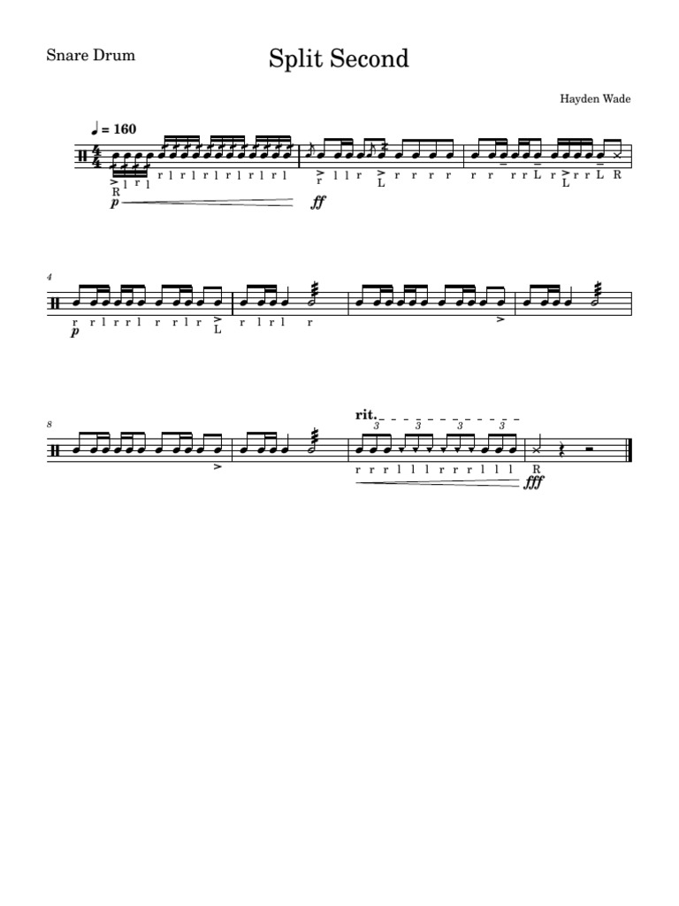 Split Second Music-Snare_Drum | PDF