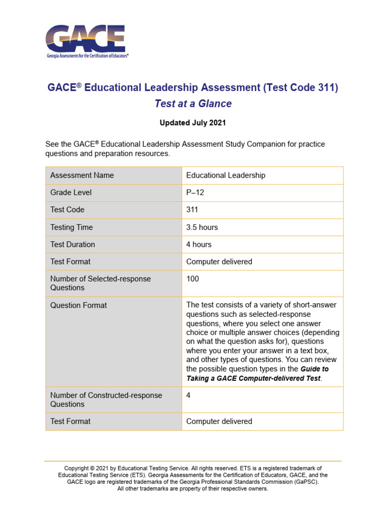 Gace Taag Educational Leadership 311 | PDF | Educational Assessment ...