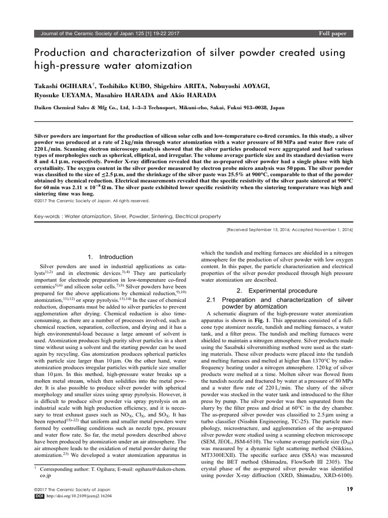 Ogihara 2017 | PDF | Sintering | Silver