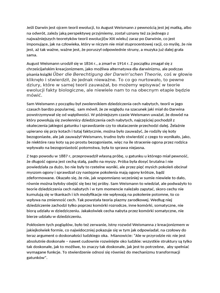 August Weismann | PDF
