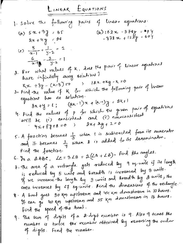 Linear Equation-1 | PDF
