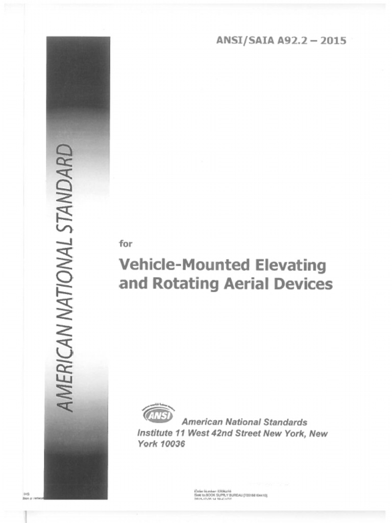 ANSI A92.2-2015 Vehicle Mounted Ele and Rotating Arial Devices | PDF