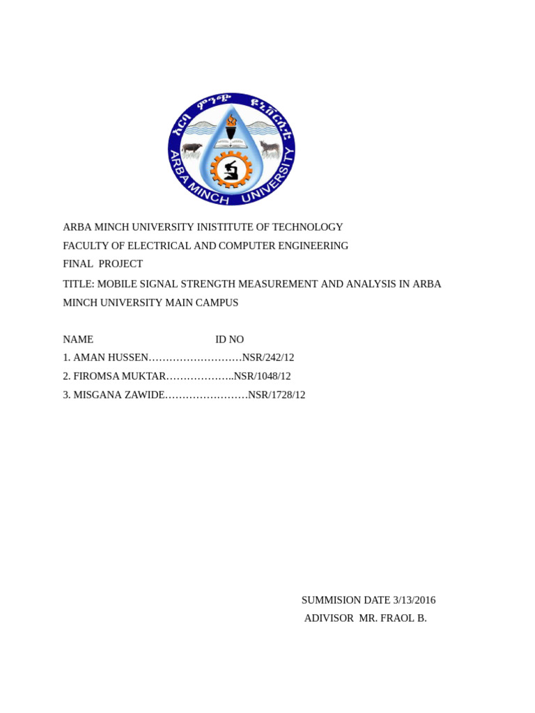 Arbamminch Uni Document - Docx1231 AMF | PDF | Cellular Network | Computer Network