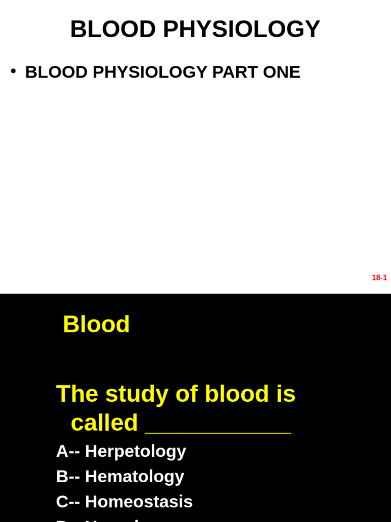 Blood Lecture Part One | PDF | Blood | Platelet