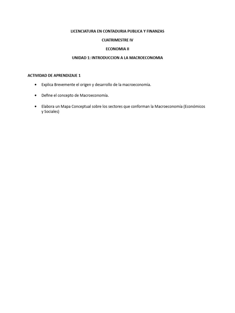 Economia II Ada 1 | PDF