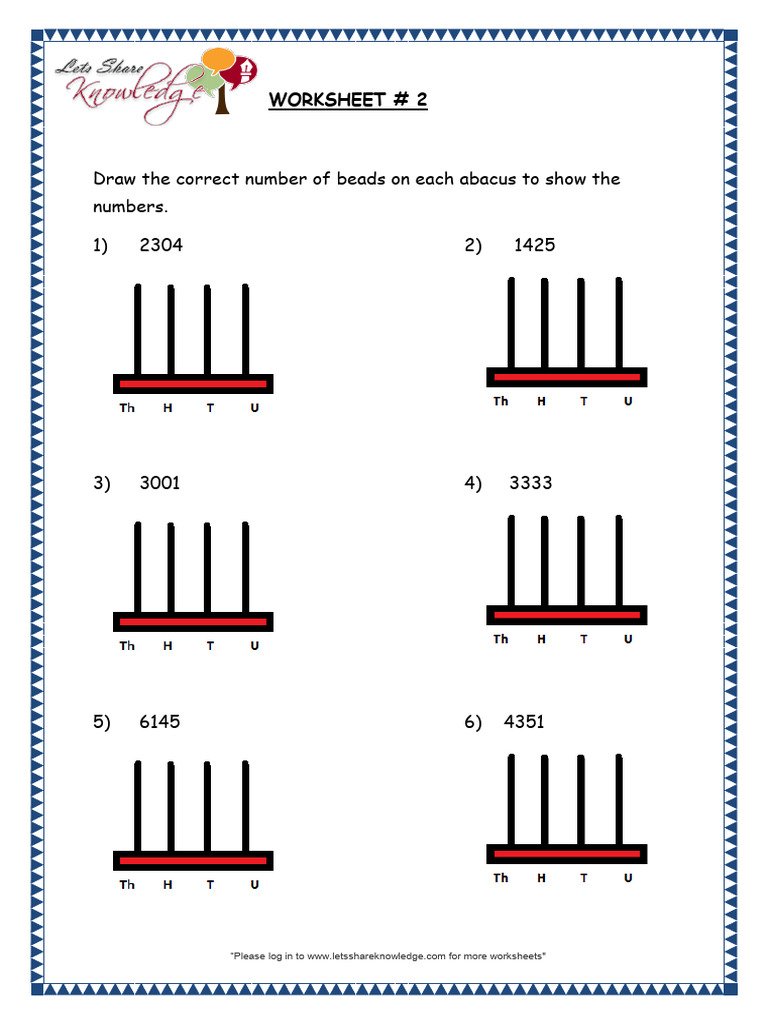 Grade 3 Maths Worksheets Understanding 4 Digit Numbers Page 3 | PDF